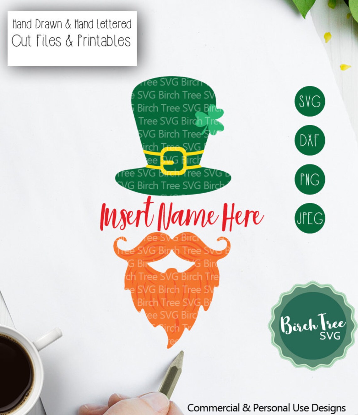 Leprechaun Beard Monogram SVG Cut File Leprechaun Svg St - Etsy