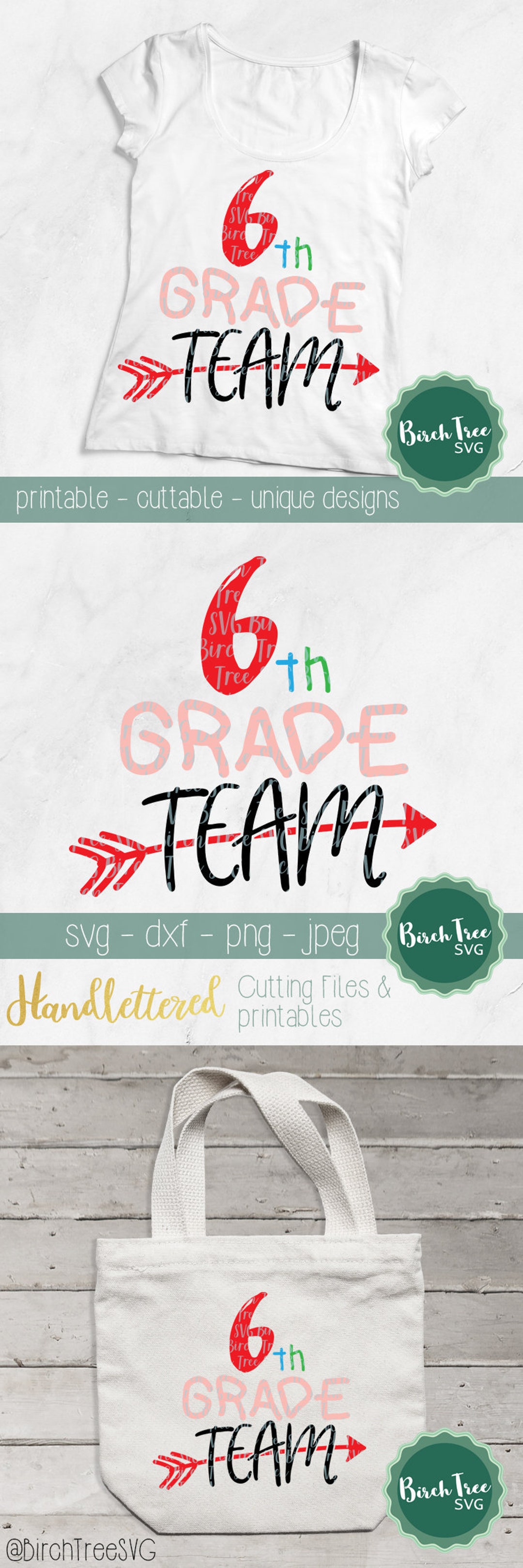 Sixth Grade Team SVG, 6th Grade Teacher SVG, Back to School Sixth Grade ...