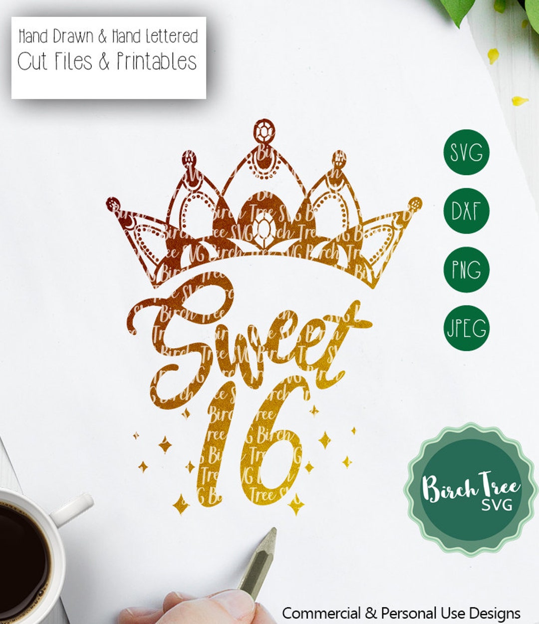 Sweet 16 SVG, 16th Birthday Svg, Sixteen Svg, Sixteenth Birthday Svg ...