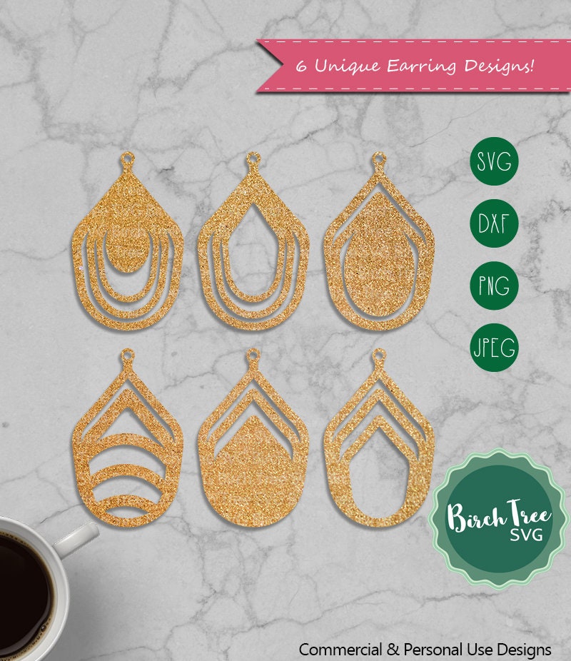 DIY Earring Svg Teardrop Earrings Svg Earrings Cutting - Etsy