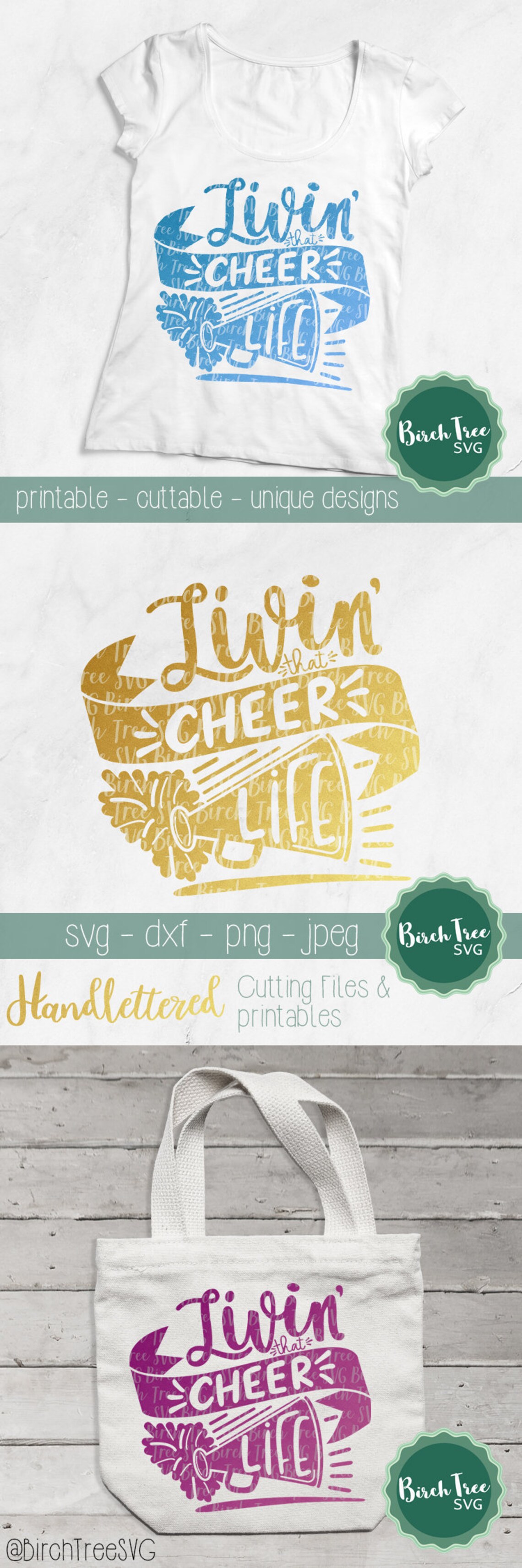 Livin That Cheer Life Svg Cheerleader Svg Cut File Cheer Mom - Etsy