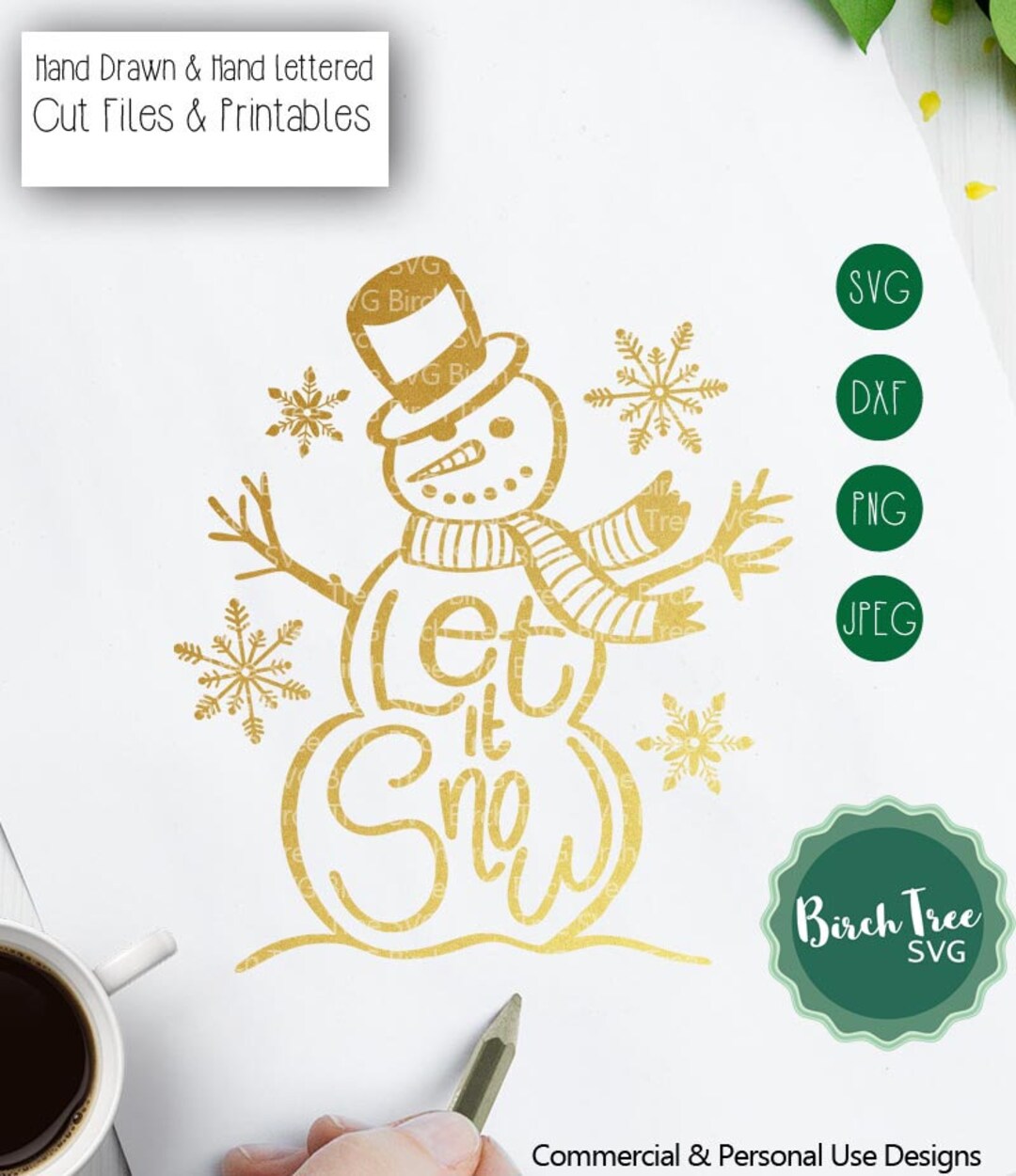 Let It Snow Snowman SVG Cut File, Christmas Saying Let It Snow Svg ...