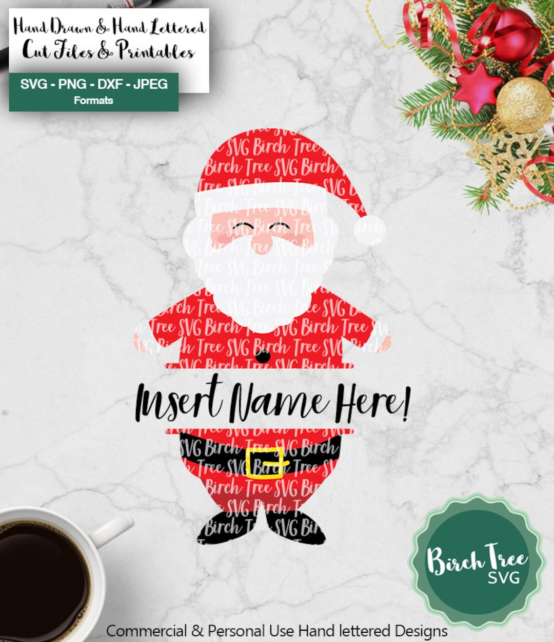 Santa Monogram Svg, Split Monogram Santa SVG Cut File, Christmas Svg ...