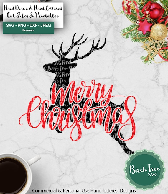 Merry Christmas Reindeer SVG Cut File Christmas Svg Leaping | Etsy