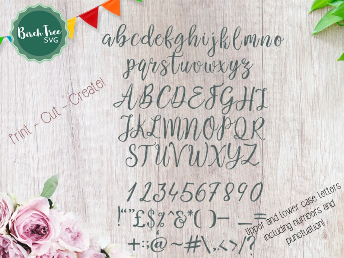 Alphabet Font SVG Cutfile Modern Calligraphy SVG Handwritten - Etsy