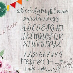 Alphabet Font SVG Cutfile, Modern Calligraphy SVG, Handwritten Script ...
