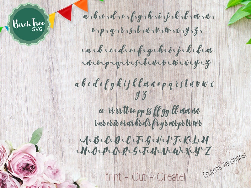 Alphabet SVG Font Cutfile, Modern Calligraphy SVG, Handwritten Script ...