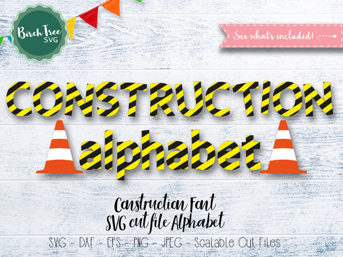 Construction Alphabet SVG Font Cutfile, Construction SVG, Construction ...