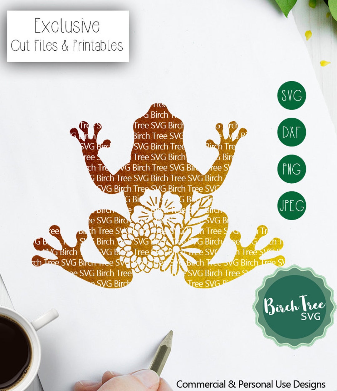 Floral Frog SVG, Frog Svg Cut File, Tree Frog SVG, Tropical Svg, Frog ...