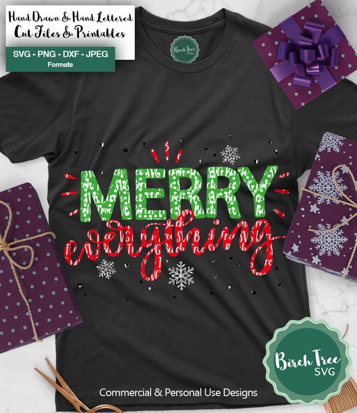 Merry Everything Svg Christmas Svg Hand Lettered Christmas - Etsy