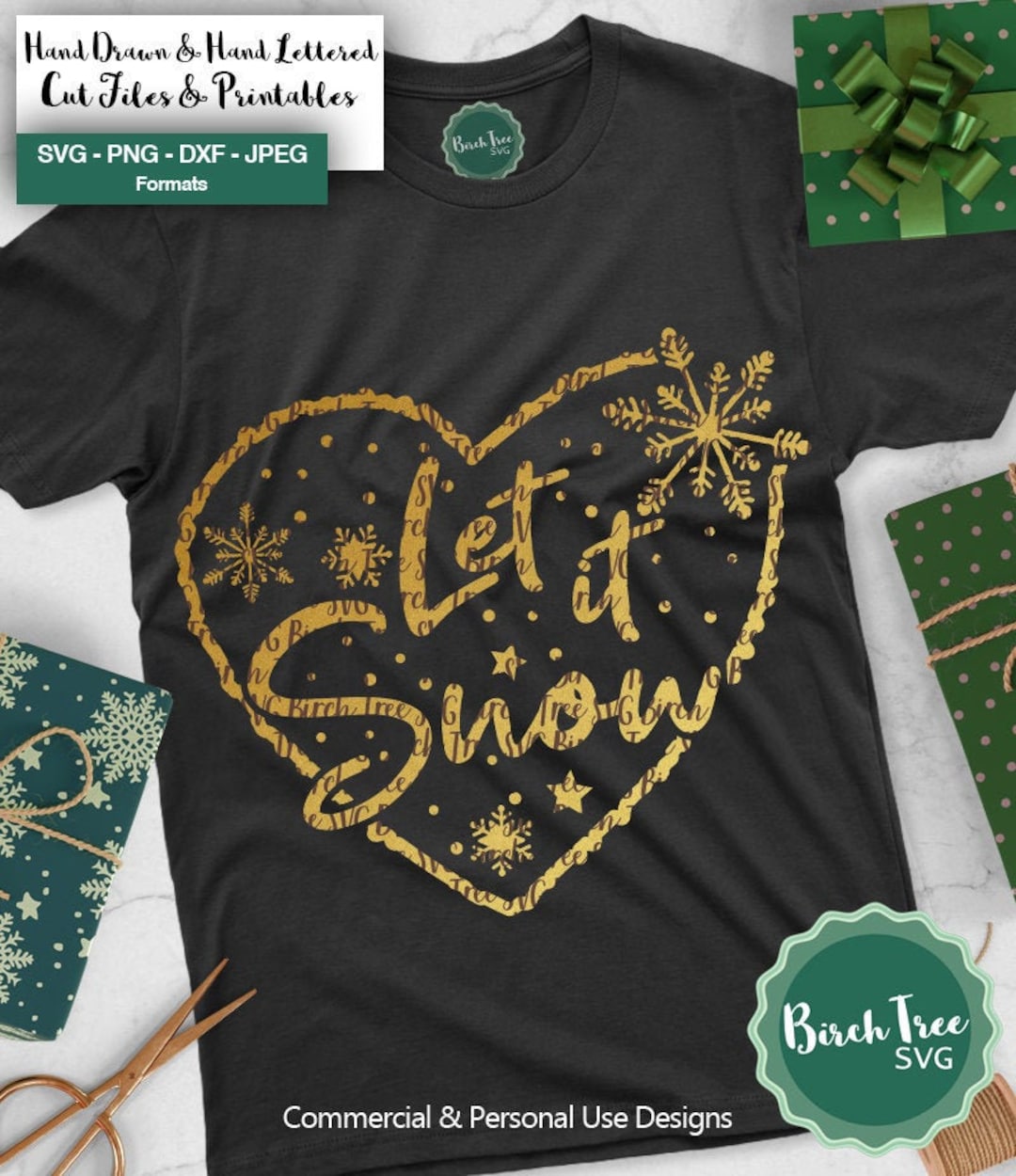 Let It Snow Svg, Winter Svg, Christmas Saying Svg, Snowflakes Svg ...