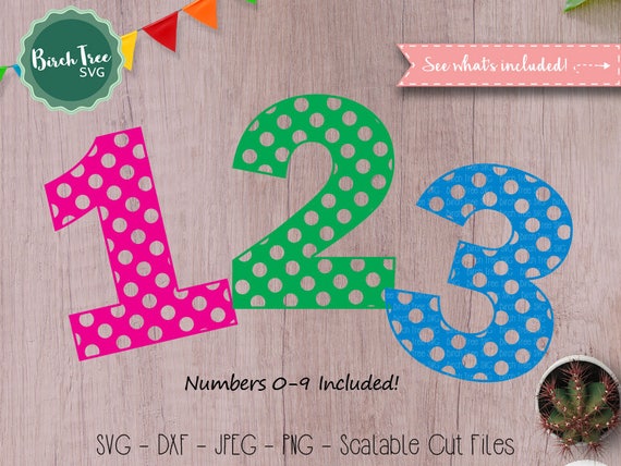 Polka Dot Numbers svg First Birthday svg Polka Dot svg | Etsy España