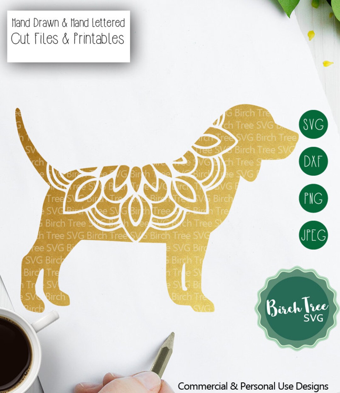 Beagle Mandala Svg Cut File, Beagle Svg, Mandala SVG, Beagle Zentangle ...
