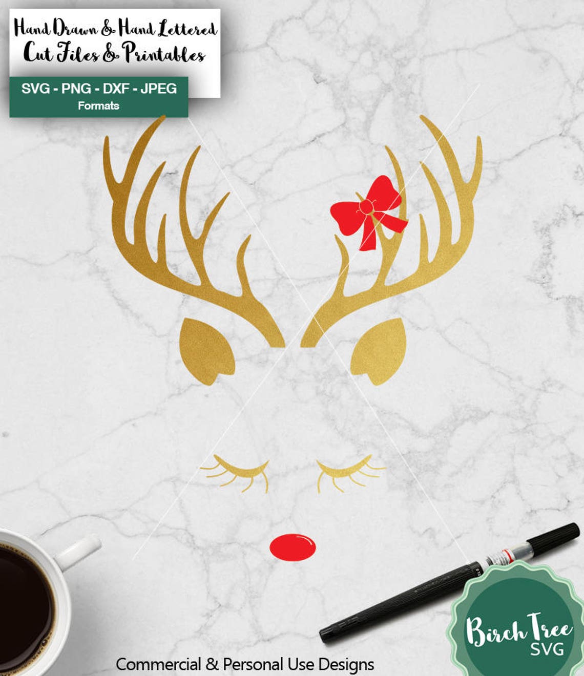 Reindeer Face Svg Reindeer Svg Christmas Svg Svg Christmas - Etsy