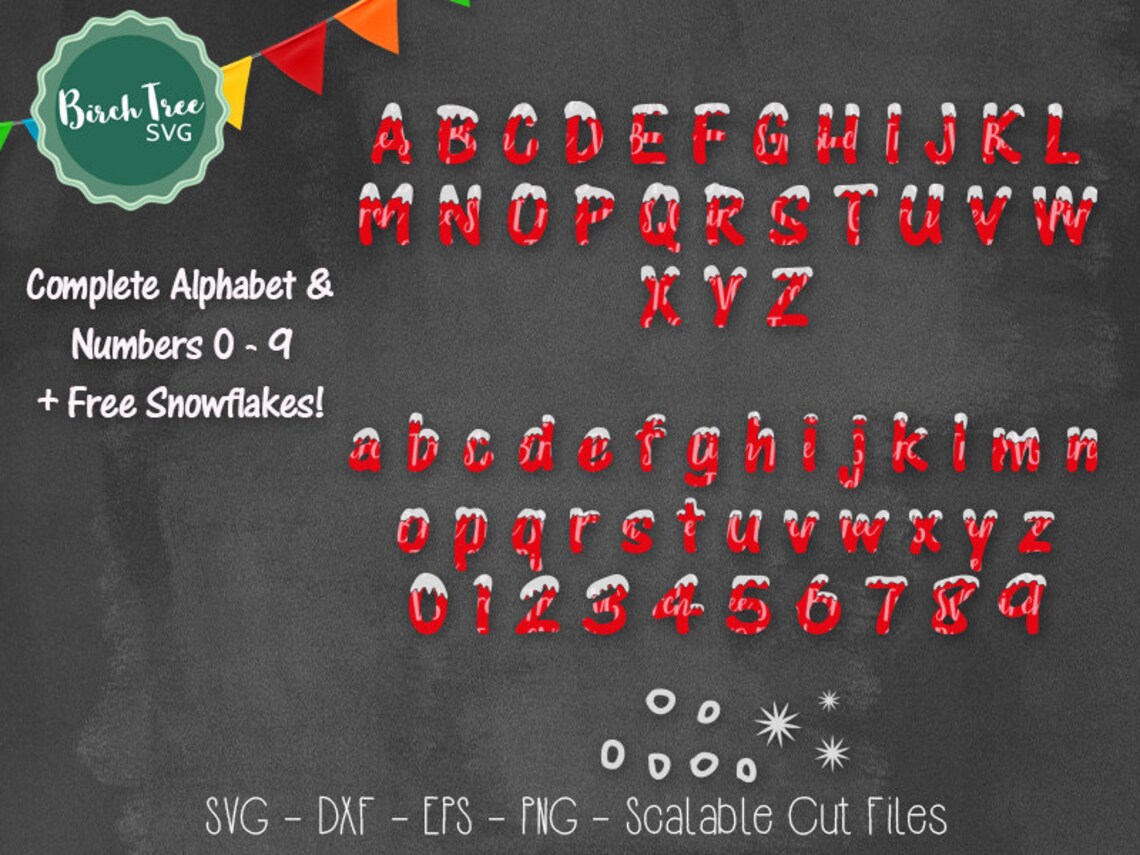 Christmas Alphabet SVG Font Cutfile Snow Font SVG Christmas - Etsy
