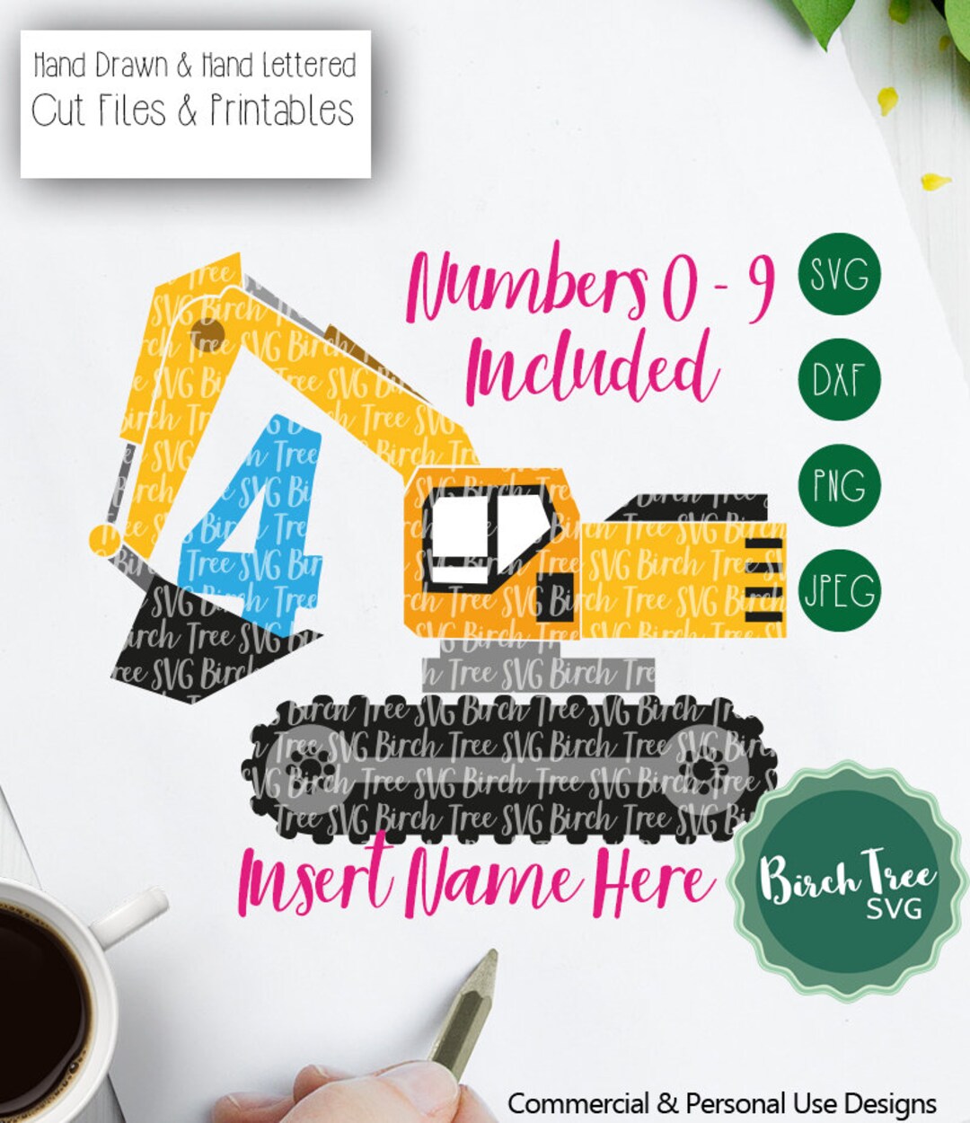 Excavator Birthday SVG, Construction Birthday Shirt Svg, Construction ...