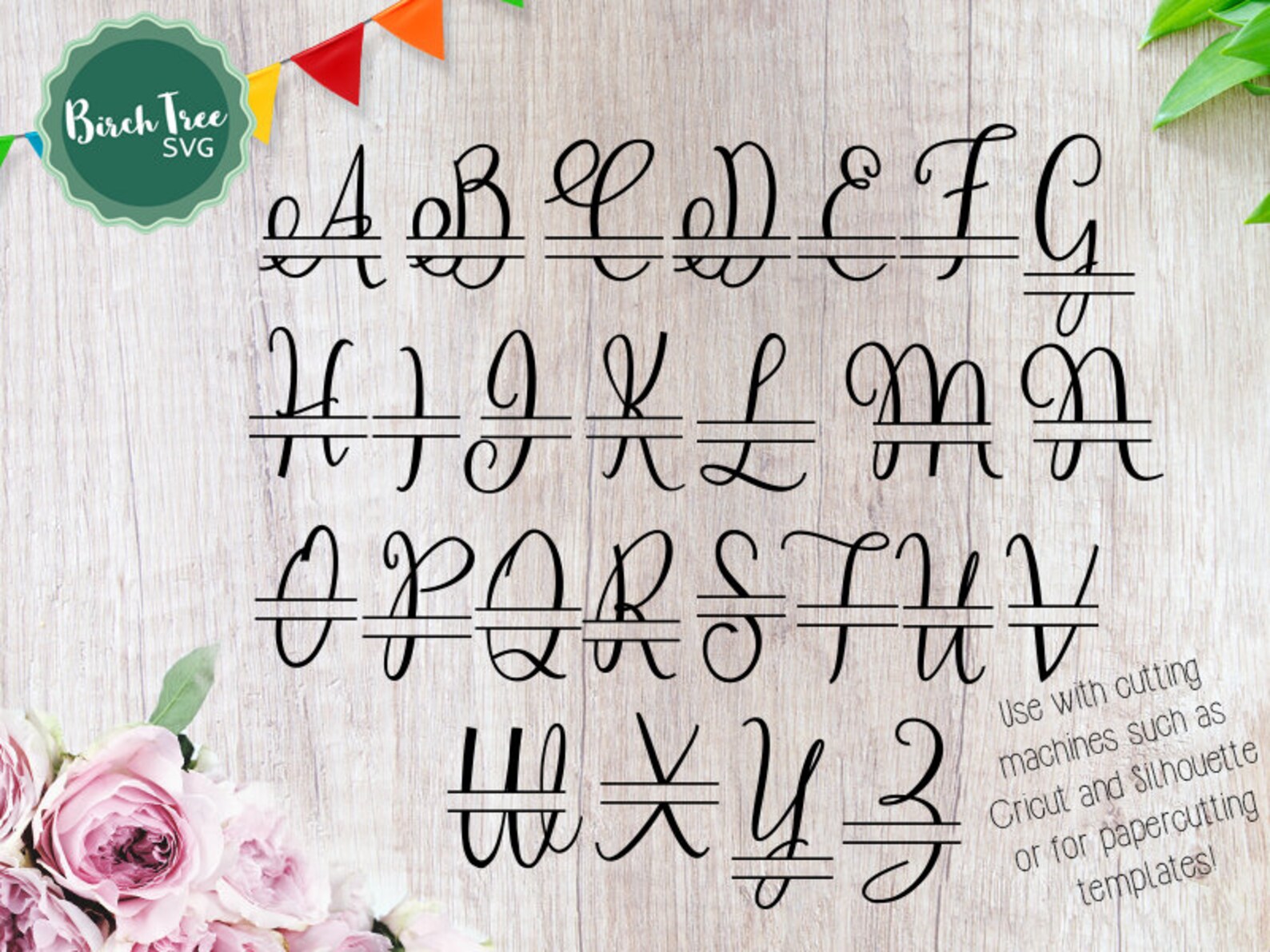 Split Initials Svg Split Monogram SVG Split Monogram Font - Etsy