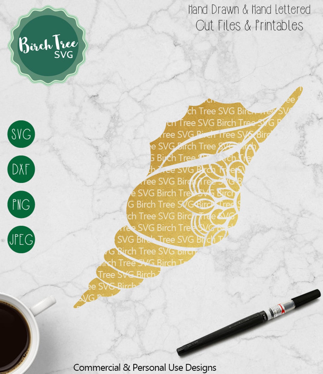 Seashell Mandala SVG Cut File, Seashell SVG, Seashell Clipart, Seashell ...