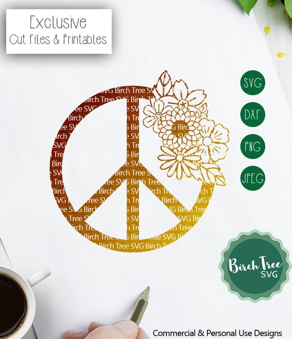 Floral Peace Sign Svg Cutting File Peace Svg Boho Hippie - Etsy UK