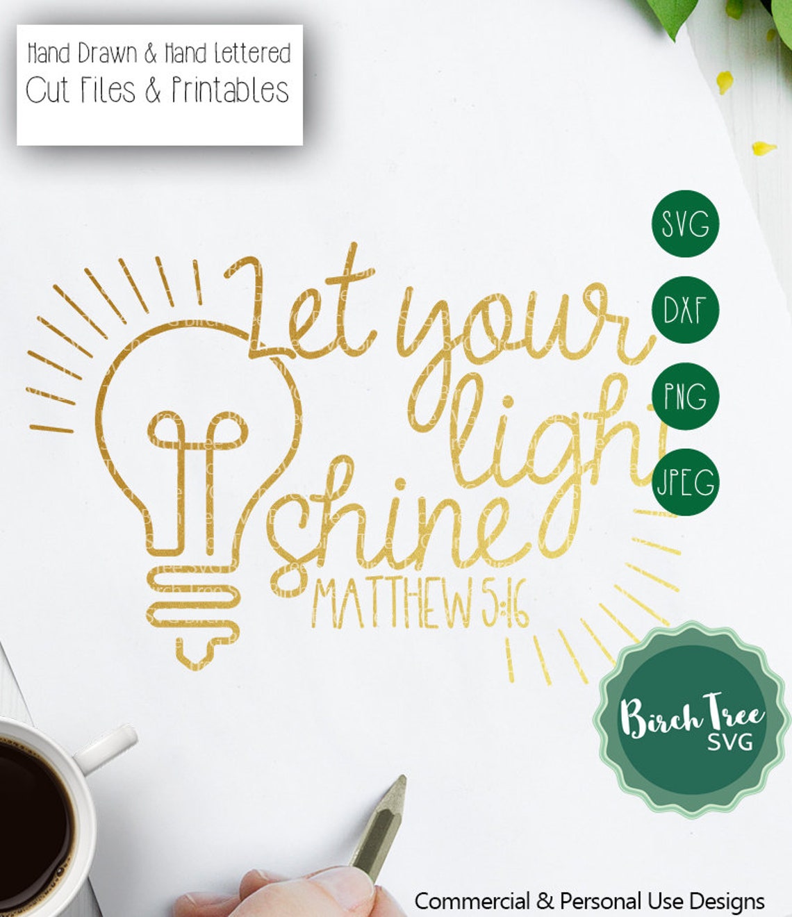 Let Your Light Shine SVG Matthew 5 16 Bible Verse Printable - Etsy