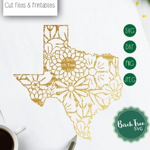 Floral Texas SVG, Texas SVG Cut File, Texas Png, Texas State Svg, Texas ...