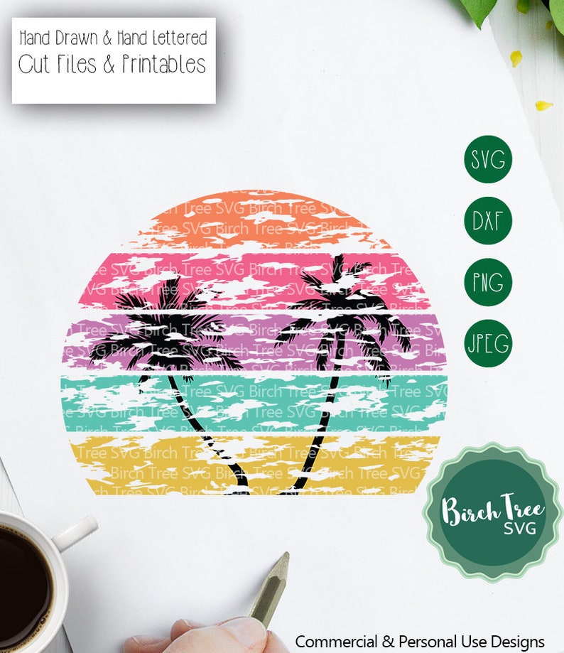 Tropical Sunset SVG Summer SVG Palm Trees Svg Ombre Svg - Etsy UK