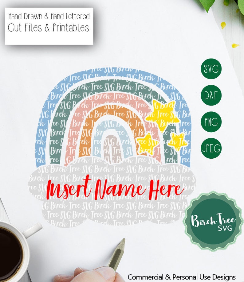 Handdrawn Rainbow Monogram SVG, Rainbow Svg, Baby Svg, Nursery Svg ...