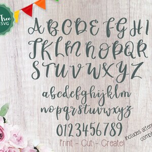 Alphabet Font SVG Cutfile, Modern Calligraphy SVG, Handwritten Script ...