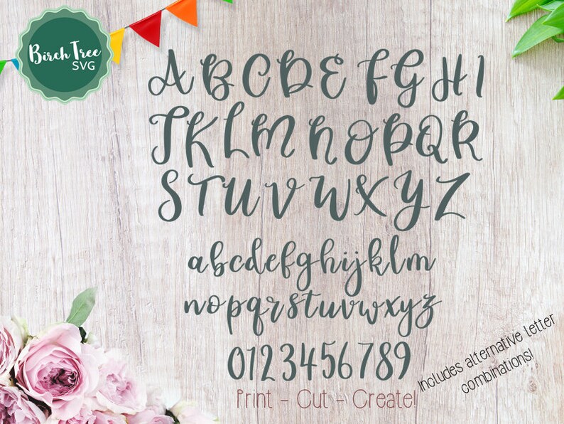 Alphabet Font SVG Cutfile, Modern Calligraphy SVG, Handwritten Script ...