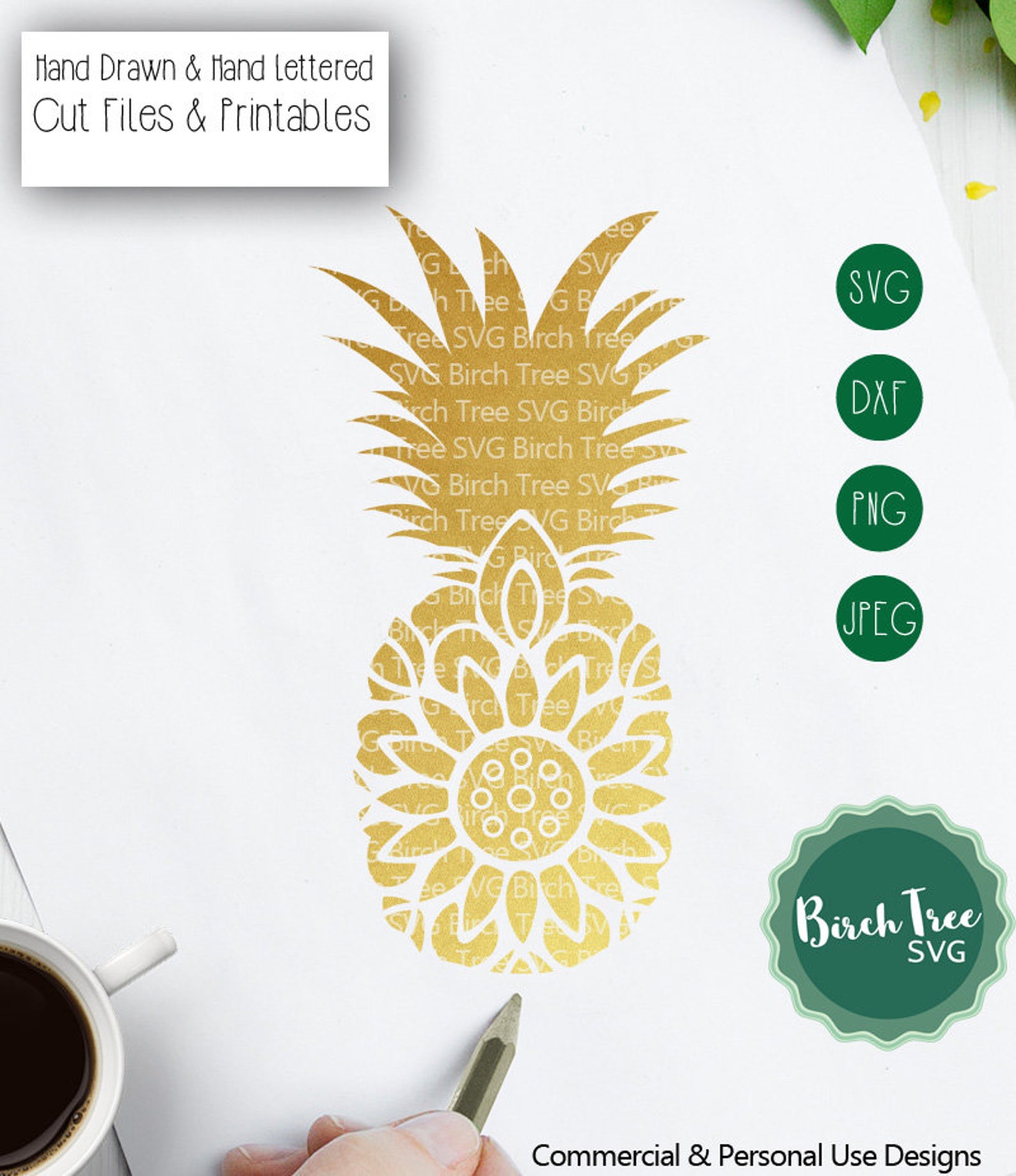 Pineapple Mandala SVG Cut File Pineapple SVG Pineapple - Etsy