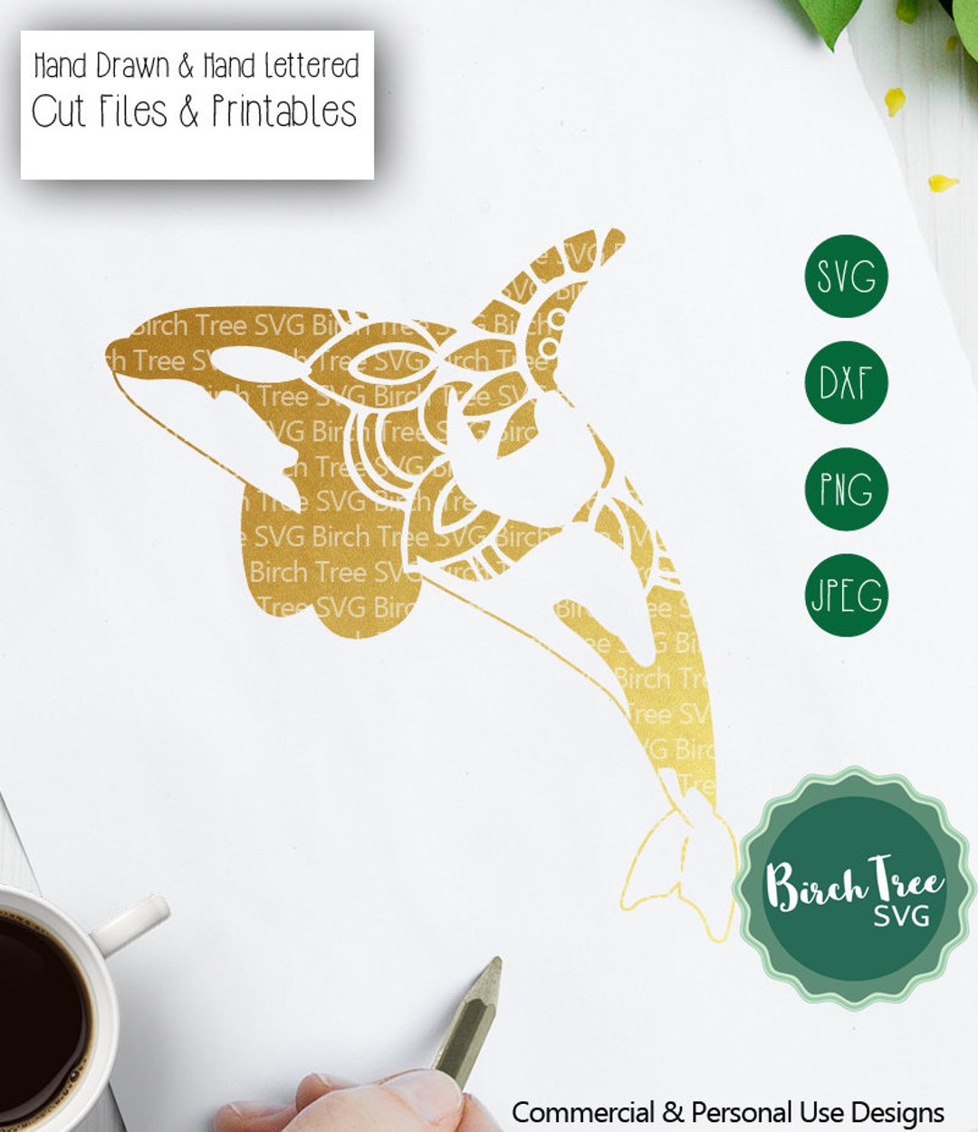 Orca Mandala SVG Cut File, Orca SVG, Orca Clipart, Orca Decal Svg, Orca ...