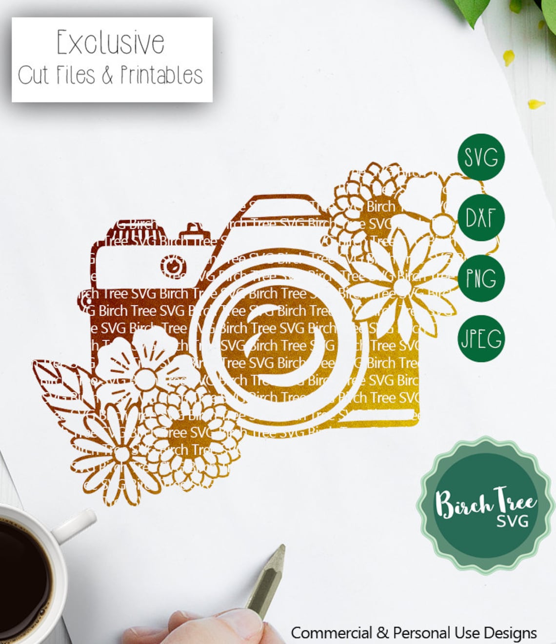 Camera Svg Photography Svg Photographer Svg Floral Camera - Etsy