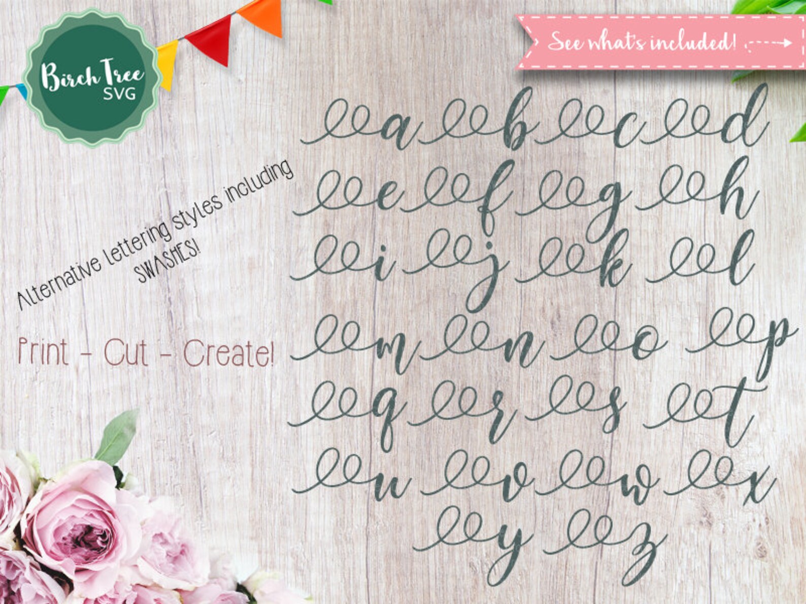 Alphabet SVG Font Cutfile Modern Calligraphy SVG Handwritten | Etsy UK