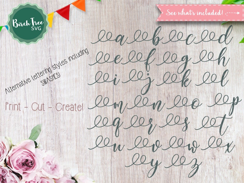 Alphabet SVG Font Cutfile Modern Calligraphy SVG Handwritten - Etsy UK