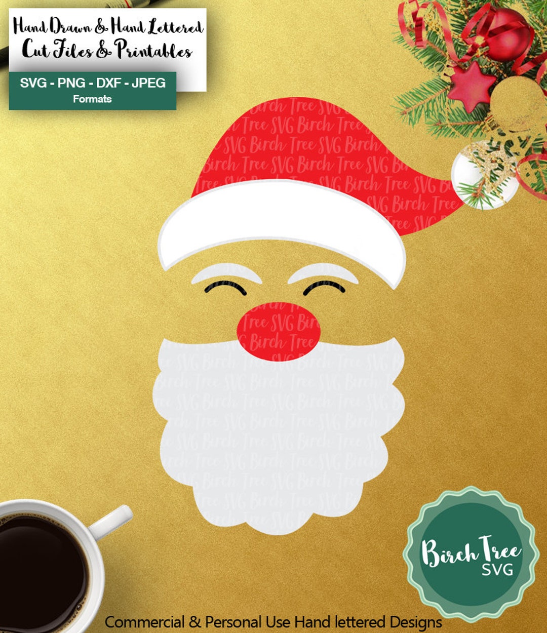 Santa Face SVG Cut File Father Christmas Svg Big Guy Svg Santa Svg Red ...