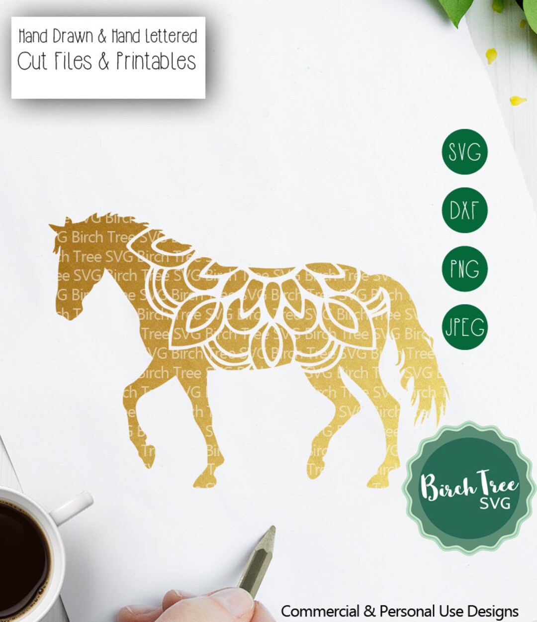 Horse Svg Cut File, Horse Mandala Svg, Zentangle Horse SVG, Horse Die ...
