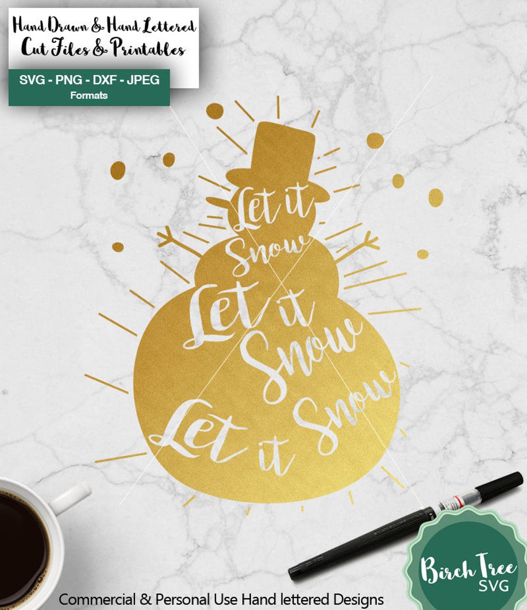 Christmas SVG Cut File, Snowman Let It Snow Svg, Snowman Svg, Let It ...