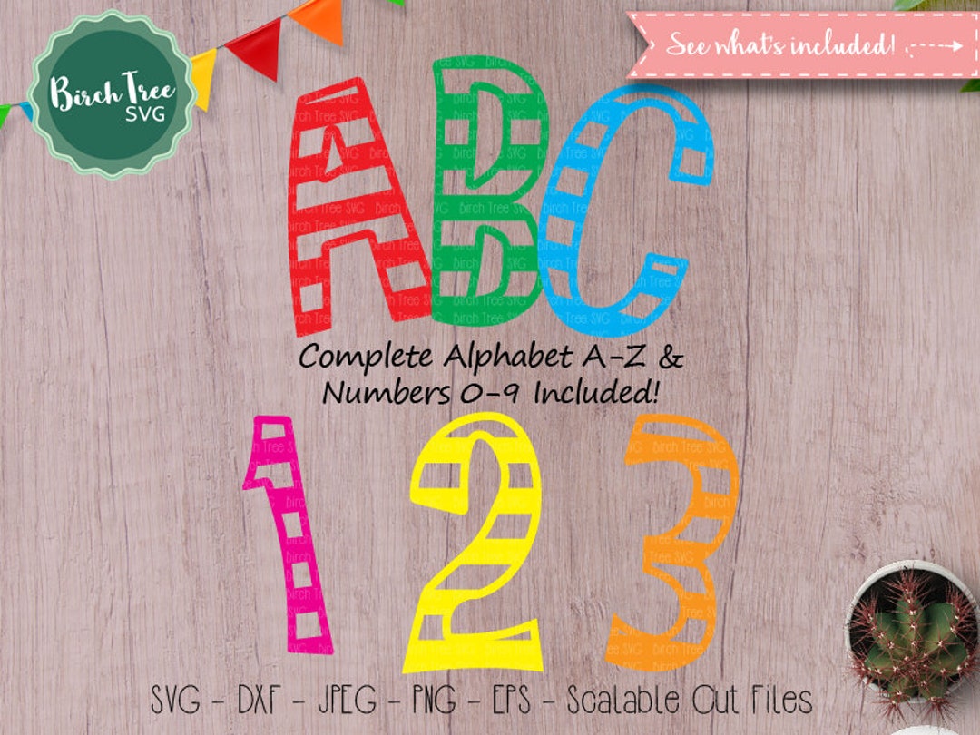 Striped Alphabet SVG Fonts, Striped Letters Svg, Striped Numbers Svg ...