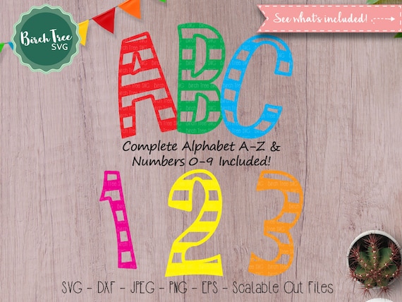 Rayas alfabeto Fuentes SVG Letras rayadas Svg Números - Etsy España