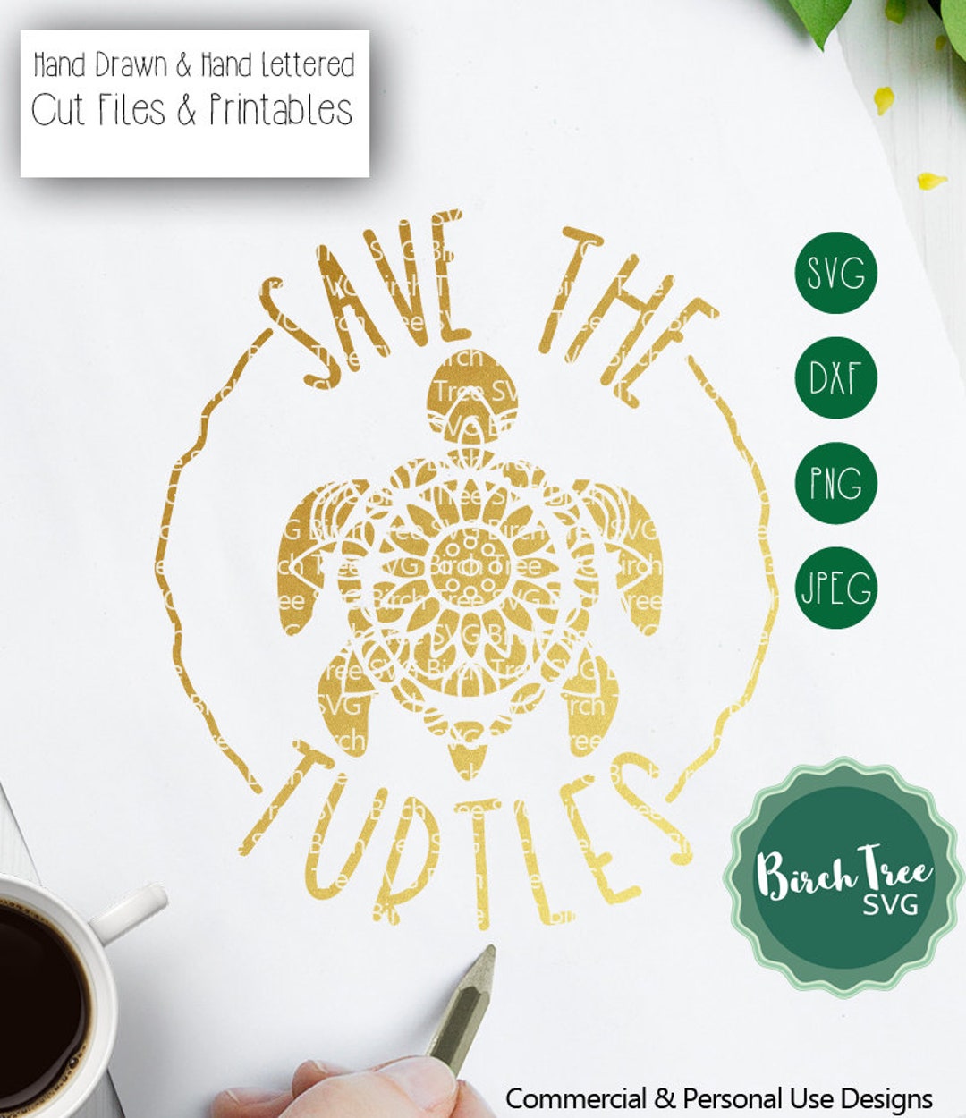 Save the Turtles Svg, Turtle Mandala Svg Cut File, Turtle Svg, Sea ...