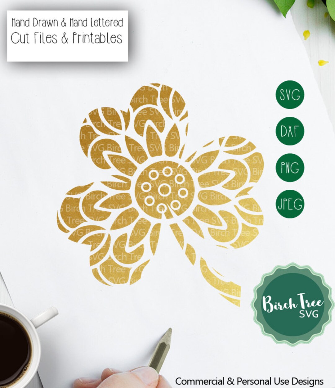 Shamrock Mandala SVG Cut File, Shamrock SVG, Shamrock Clipart, Shamrock ...