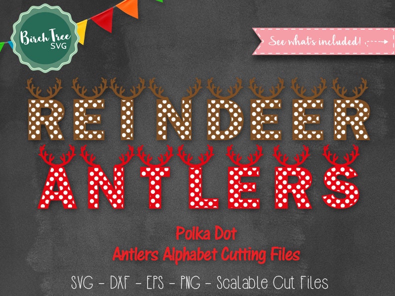 Reindeer Antlers Alphabet SVG Font Cutfile, Christmas Font SVG, Hunting ...