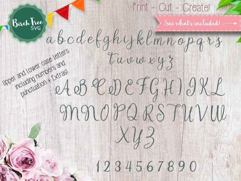 Alphabet SVG Font Cutfile Modern Calligraphy SVG Handwritten - Etsy