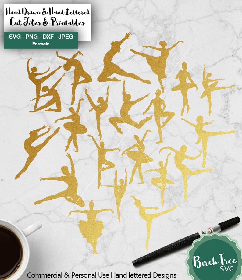 Ballet SVG Dance SVG Ballerina SVG Cutting File Hand Drawn - Etsy