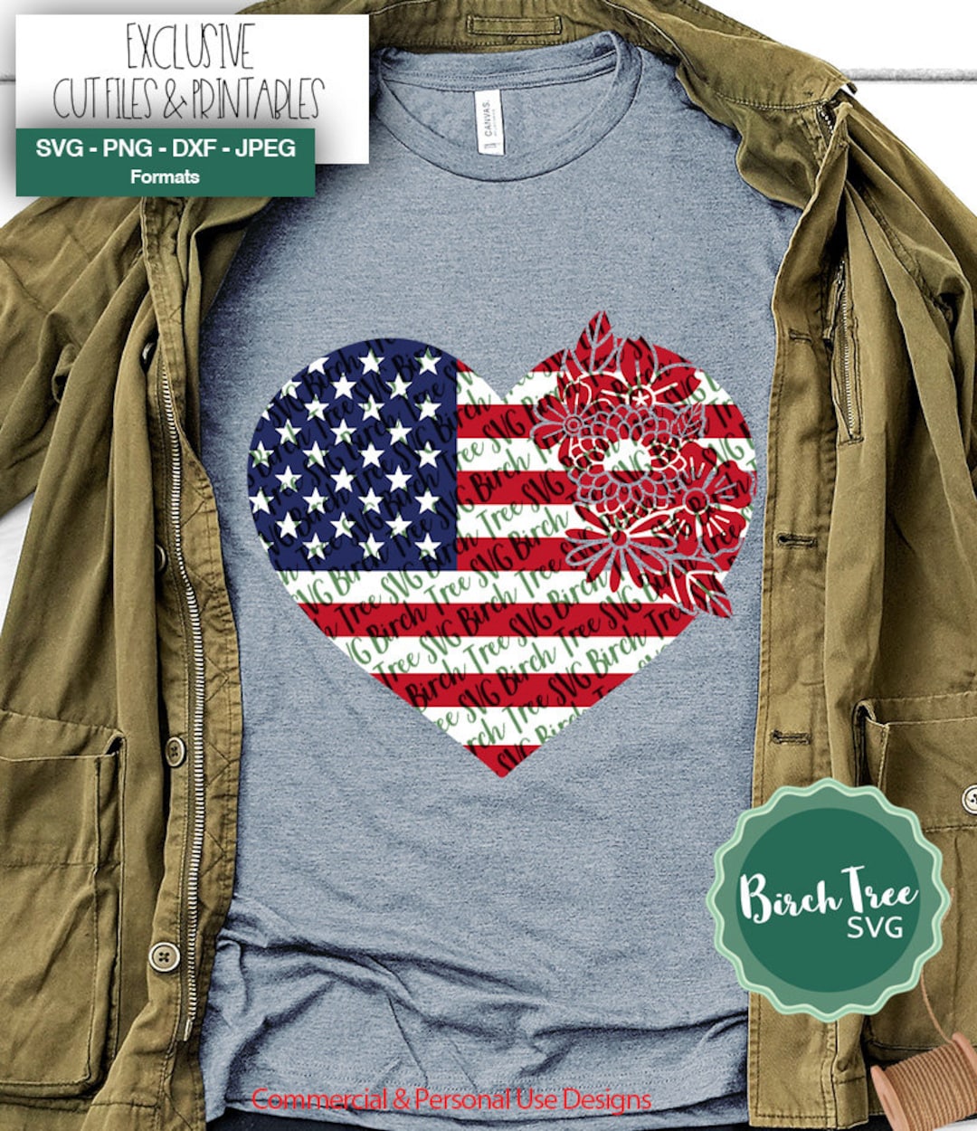 Floral American Heart Flag SVG, 4th of July Svg, America SVG, USA Svg ...