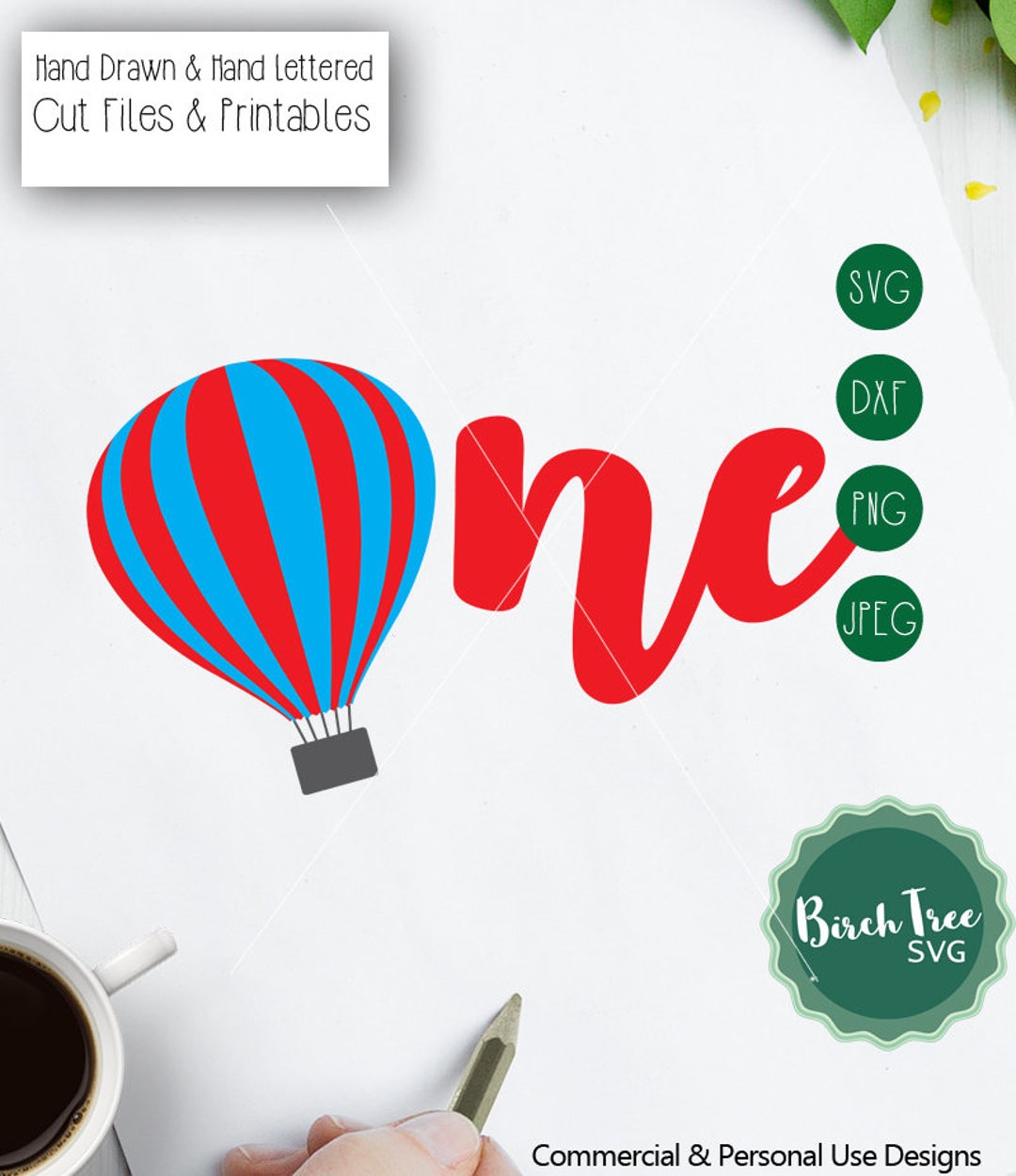 One Hot Air Balloon SVG, 1st Birthday Svg, Cutting File First Birthday ...