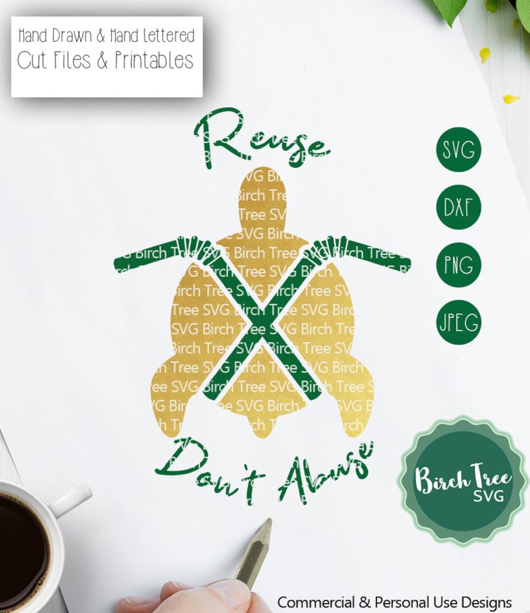 Ditch a Straw Svg, Save a Turtle Svg Cut File, Turtle Svg, Sea Turtle ...