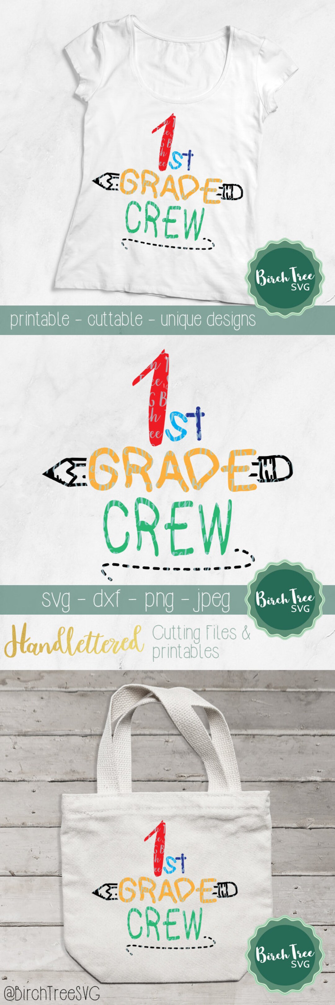 First Grade Crew Svg, Back to School SVG, Teacher Shirt Svg, 1st Grade ...