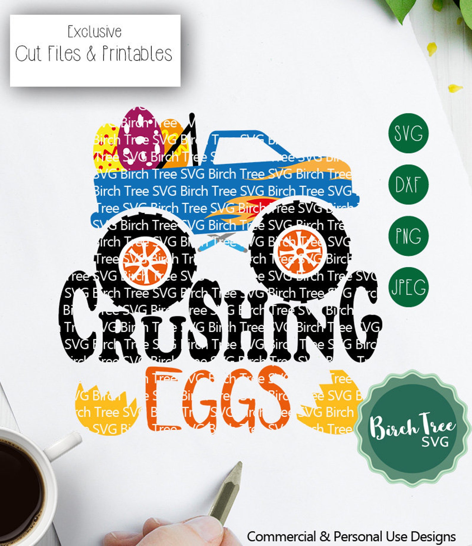 Crushing Eggs Monster Truck Svg, Easter Svg Cutting File, Easter Shirt ...
