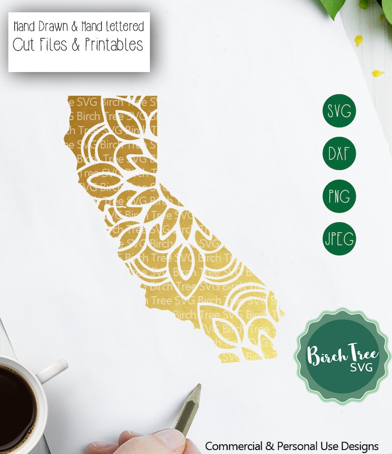 California Mandala SVG Cut File, California SVG, California Clipart ...